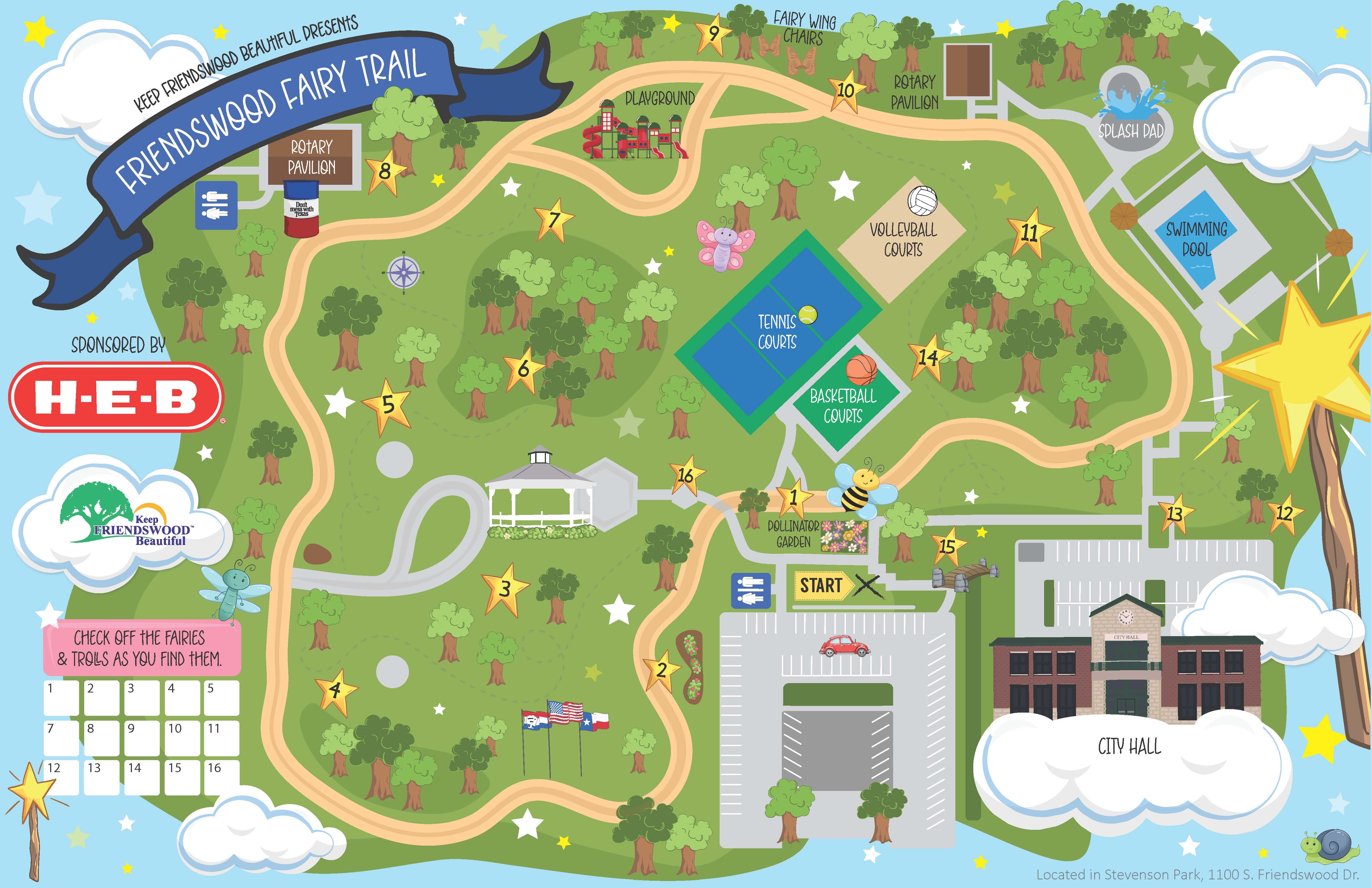 Fairy Trail Map - Friendswood Fairy Trail