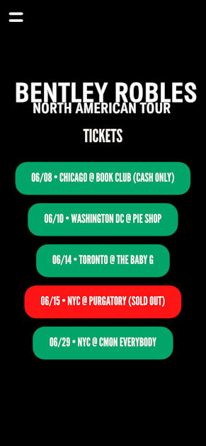 TOUR - Bentley Robles