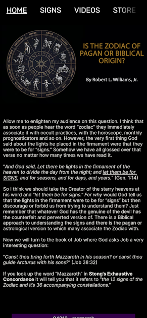 Zodiac - Pagan or Biblical? - Signs of the Hebrew Mazzaroth