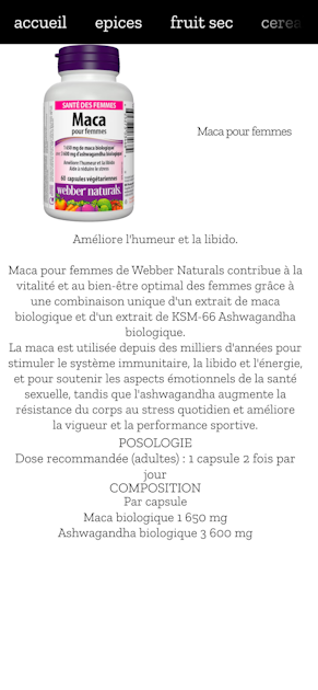 Maca femme webber - FIT SANTE